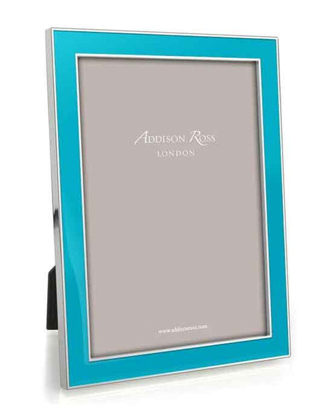 Aqua Blue & Silver Enamel Frame – shopatstocks